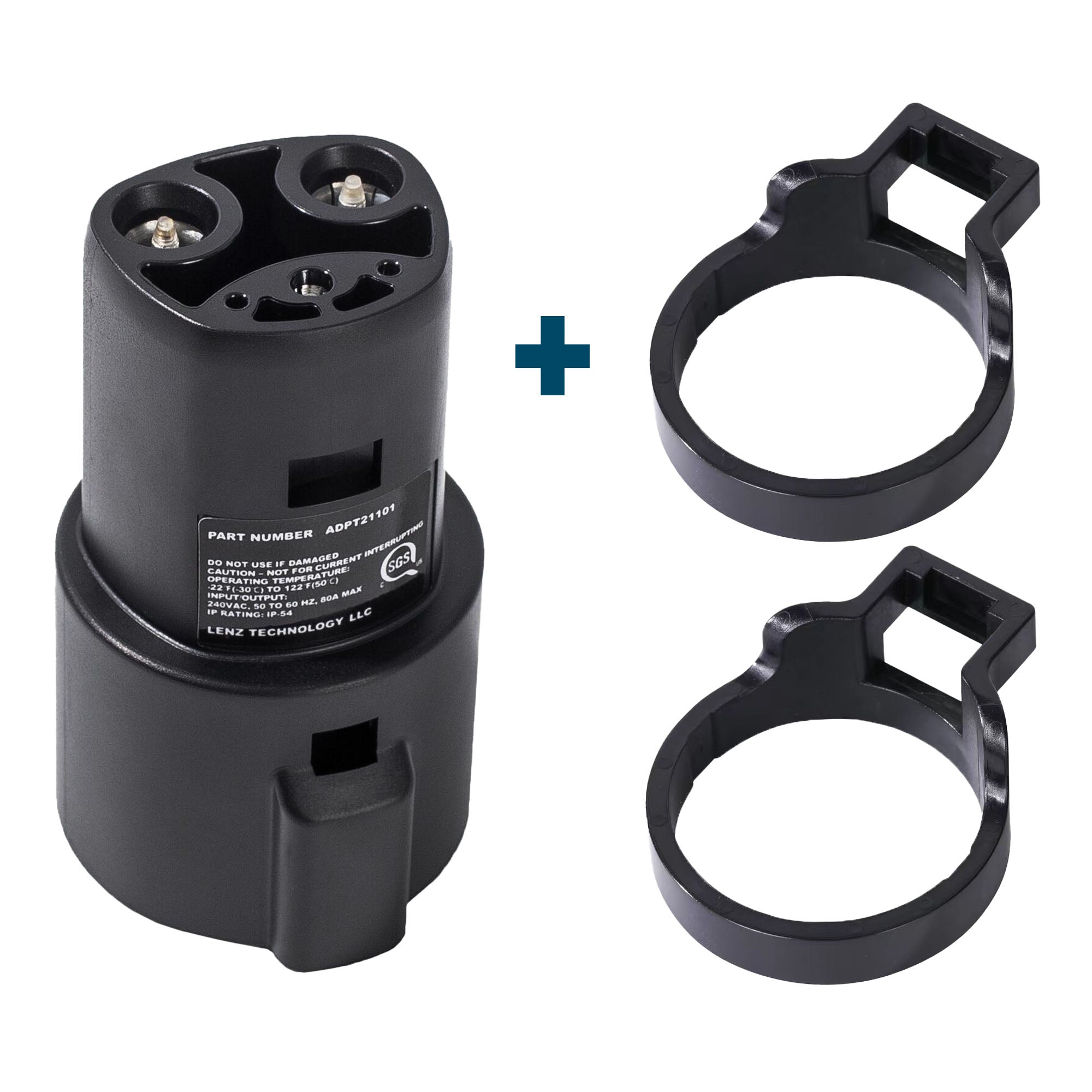 J1772 Adapter Lock Bundle: J1772 Adapter and Charger Lock Rings to Sec