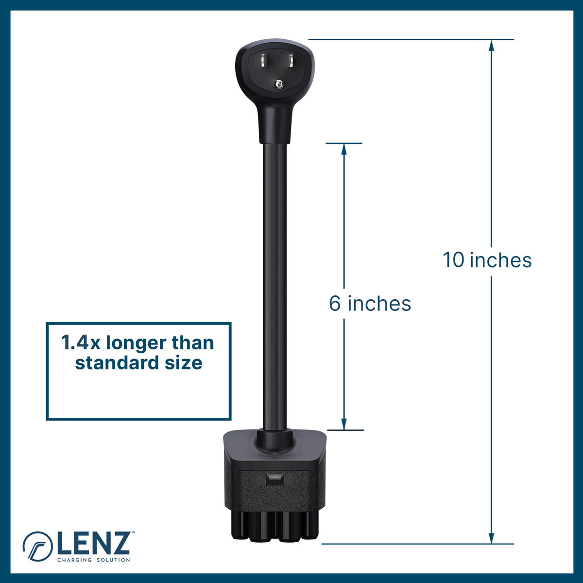 NEMA Adapter Compatible with Tesla Gen 2 Mobile Charger (5-15) 10" Len